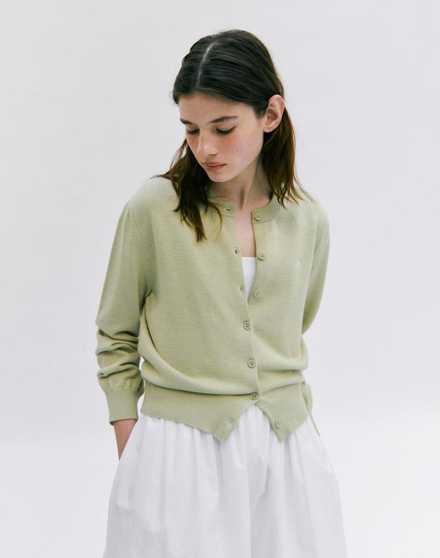 basic cotton cardigan - mint
